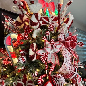 Candy Cane Christmas Tree Bundle Kit | Red & White Peppermint Holiday ...