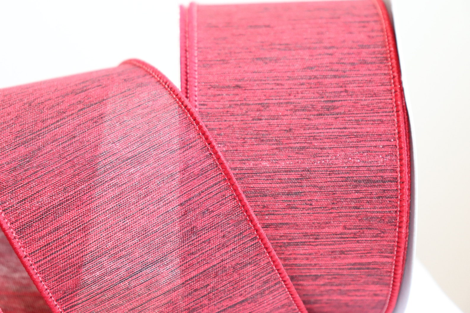 Wired Ribbon Burgundy Ribbon Craft Supply 10 Yard Wired | Etsy