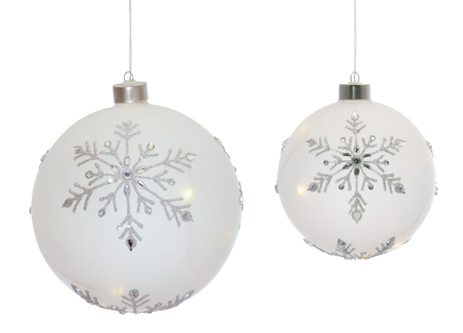 LED Snowflake Ball Ornament Set Christmas Tree Ball Craft - Etsy