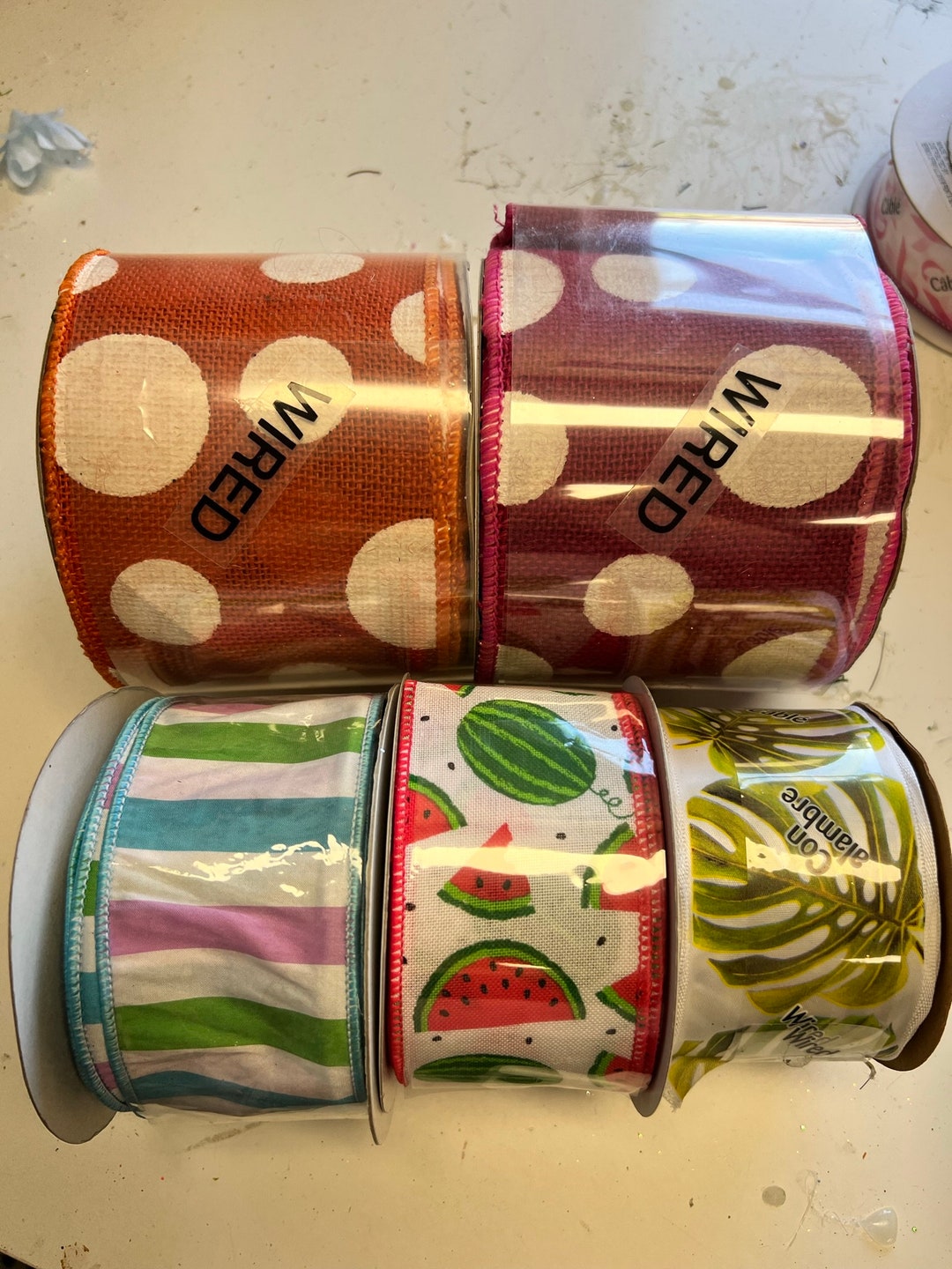 Summer Bundle Wired Ribbon, Spring Bundle Ribbon, Decorations, Craft ...