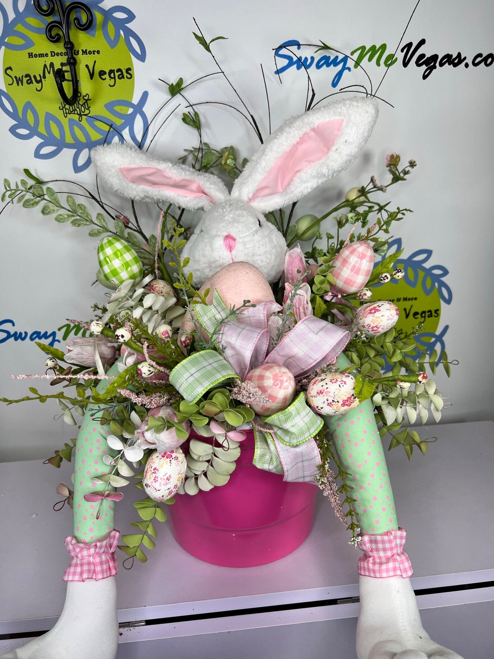 Easter Bunny Centerpiece Rabbit Floral Arrangement - Etsy