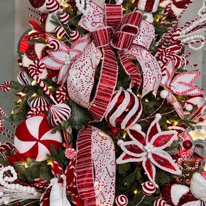 Candy Cane Christmas Tree Bundle Kit | Red & White Peppermint Holiday ...