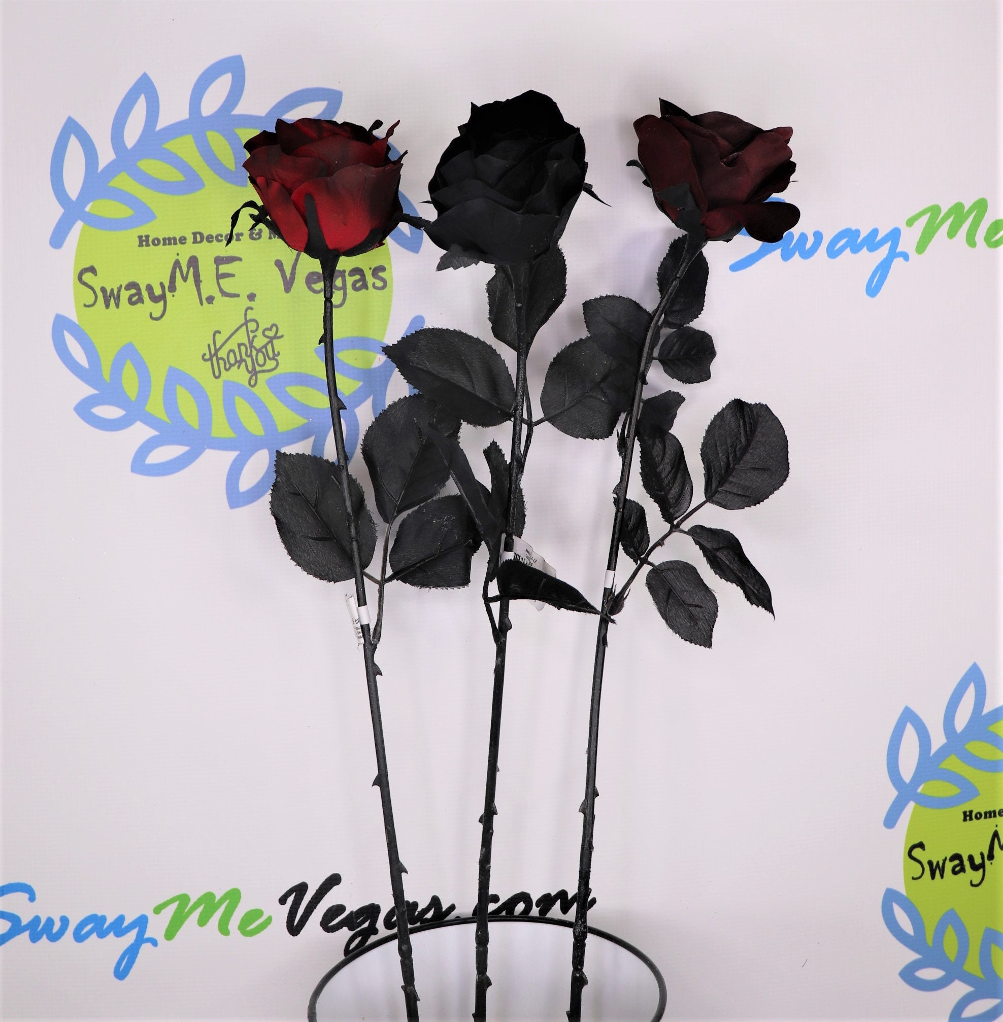 Long Stem Rose Halloween Pick Red Black Burgundy Halloween | Etsy