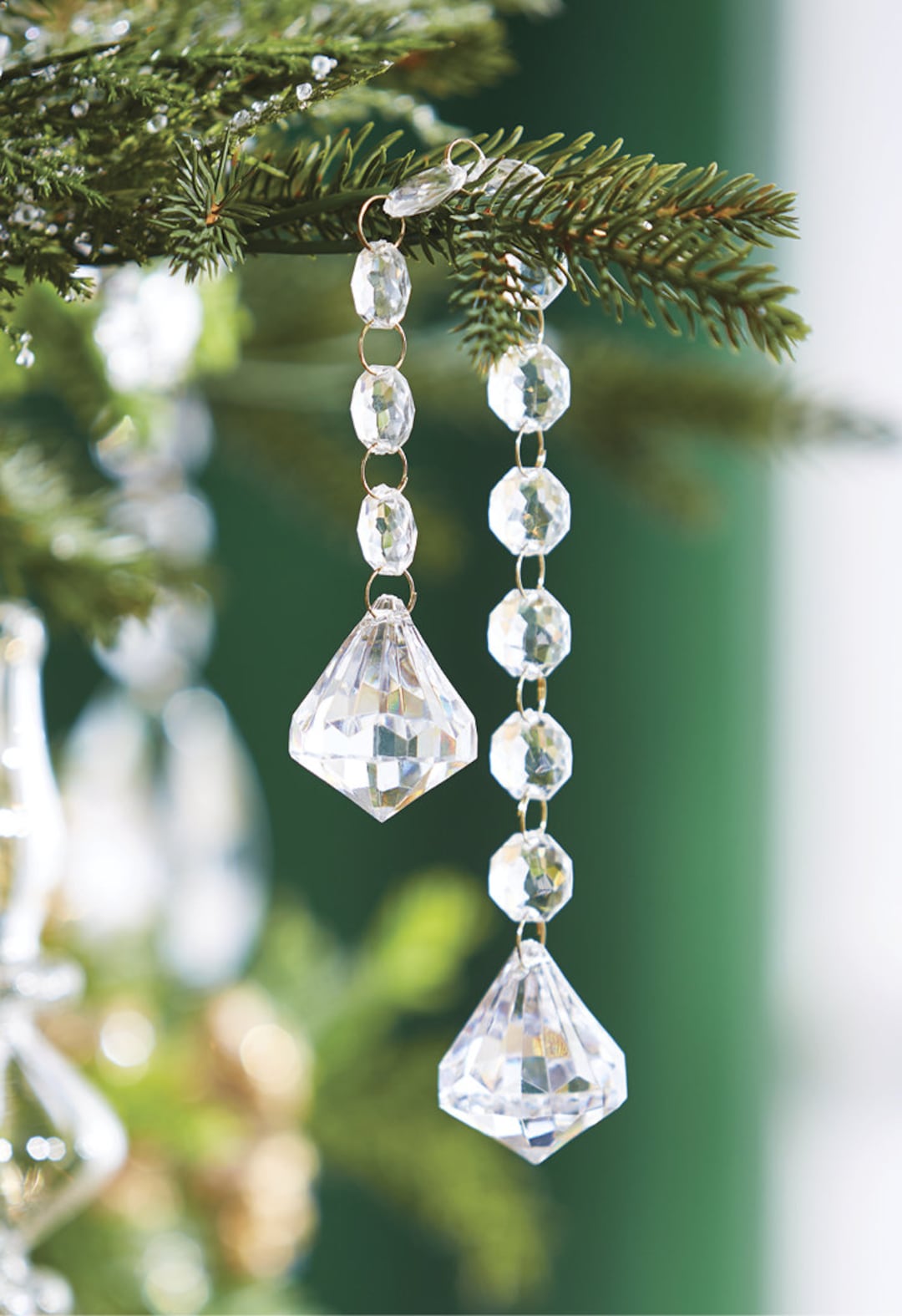 Crystal Double Drop Ornament , Christmas Tree Decorations, Wreath ...