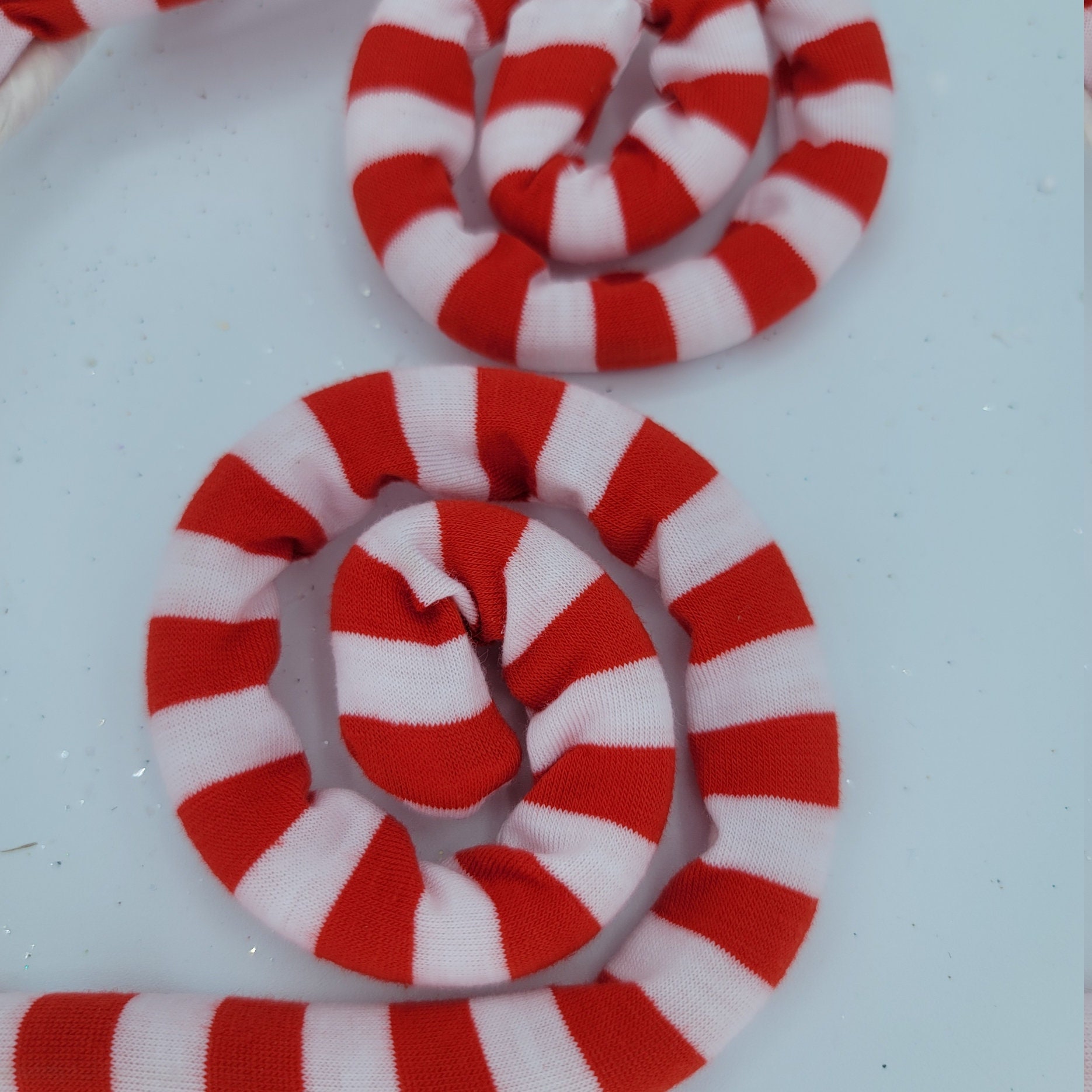 Red White Peppermint Spiral Curly Spray Pick Craft Supply - Etsy