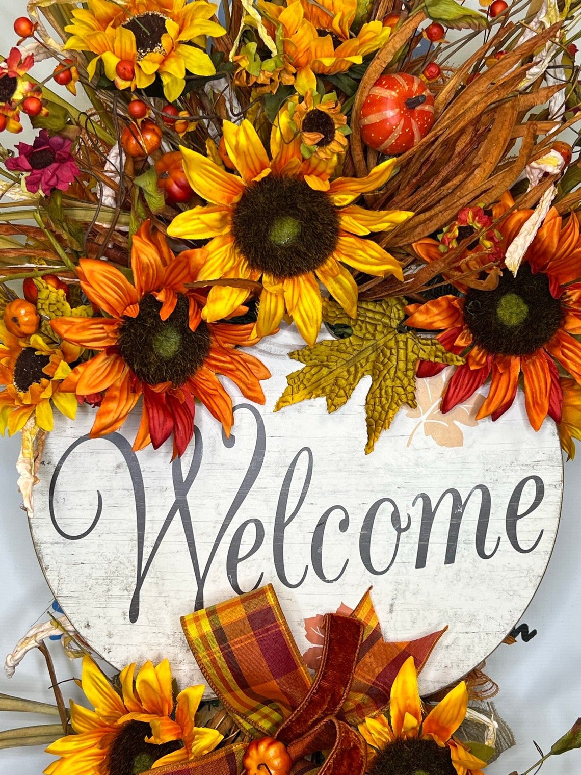 Fall Sunflower Welcome Swag: Autumn Harvest Door Decor (42 Inches) - Etsy