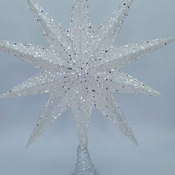 Silver Bethlehem Star Tree Topper, Silver Tree Decor, Christmas ...