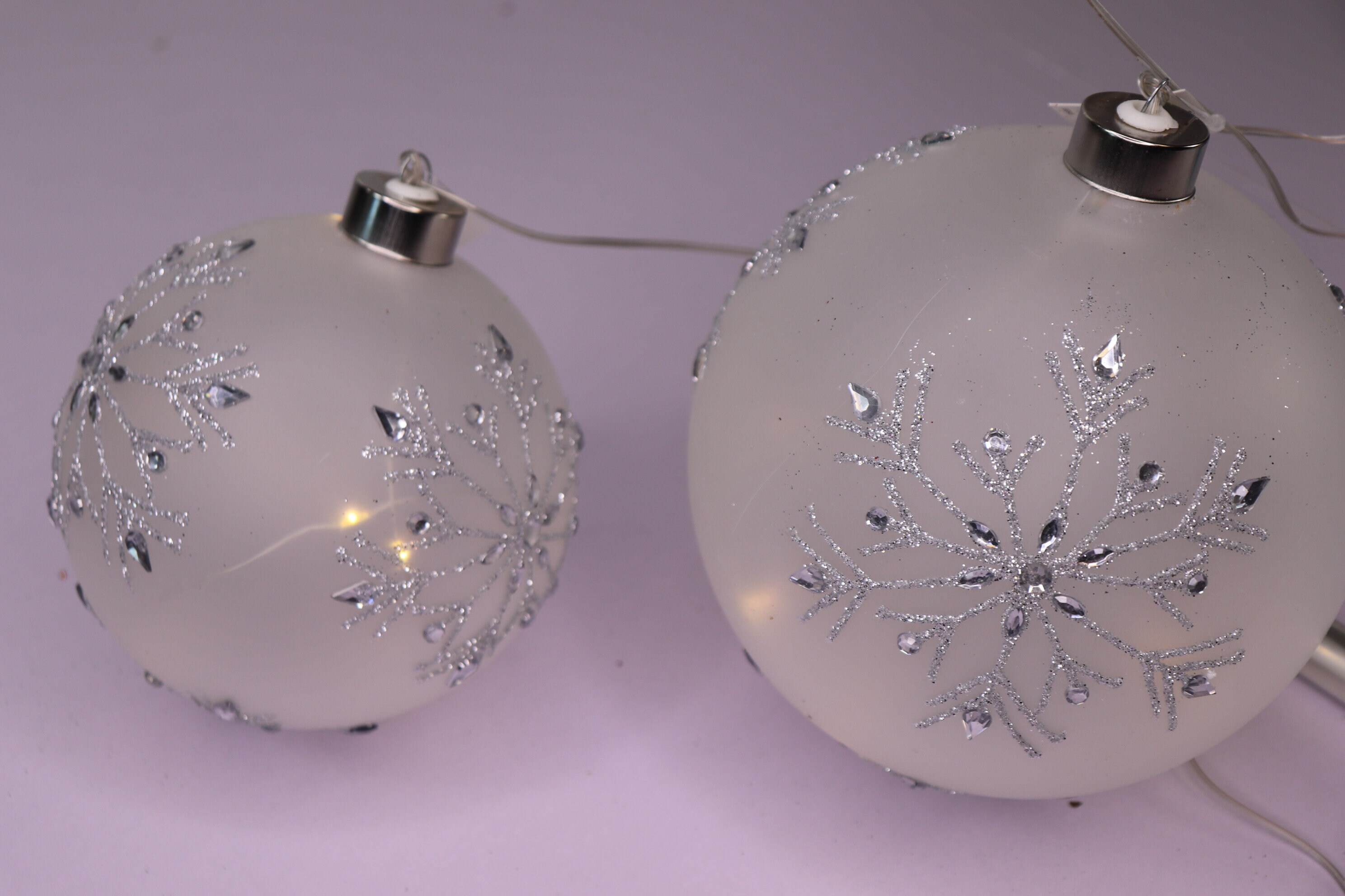 LED Snowflake Ball Ornament Set Christmas Tree Ball Craft - Etsy