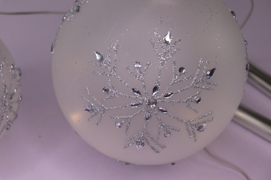 LED Snowflake Ball Ornament Set Christmas Tree Ball Craft - Etsy