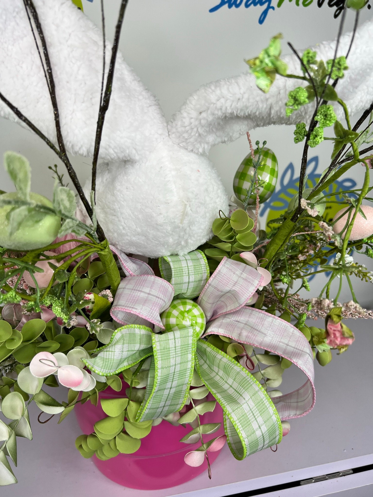 Easter Bunny Centerpiece Rabbit Floral Arrangement - Etsy