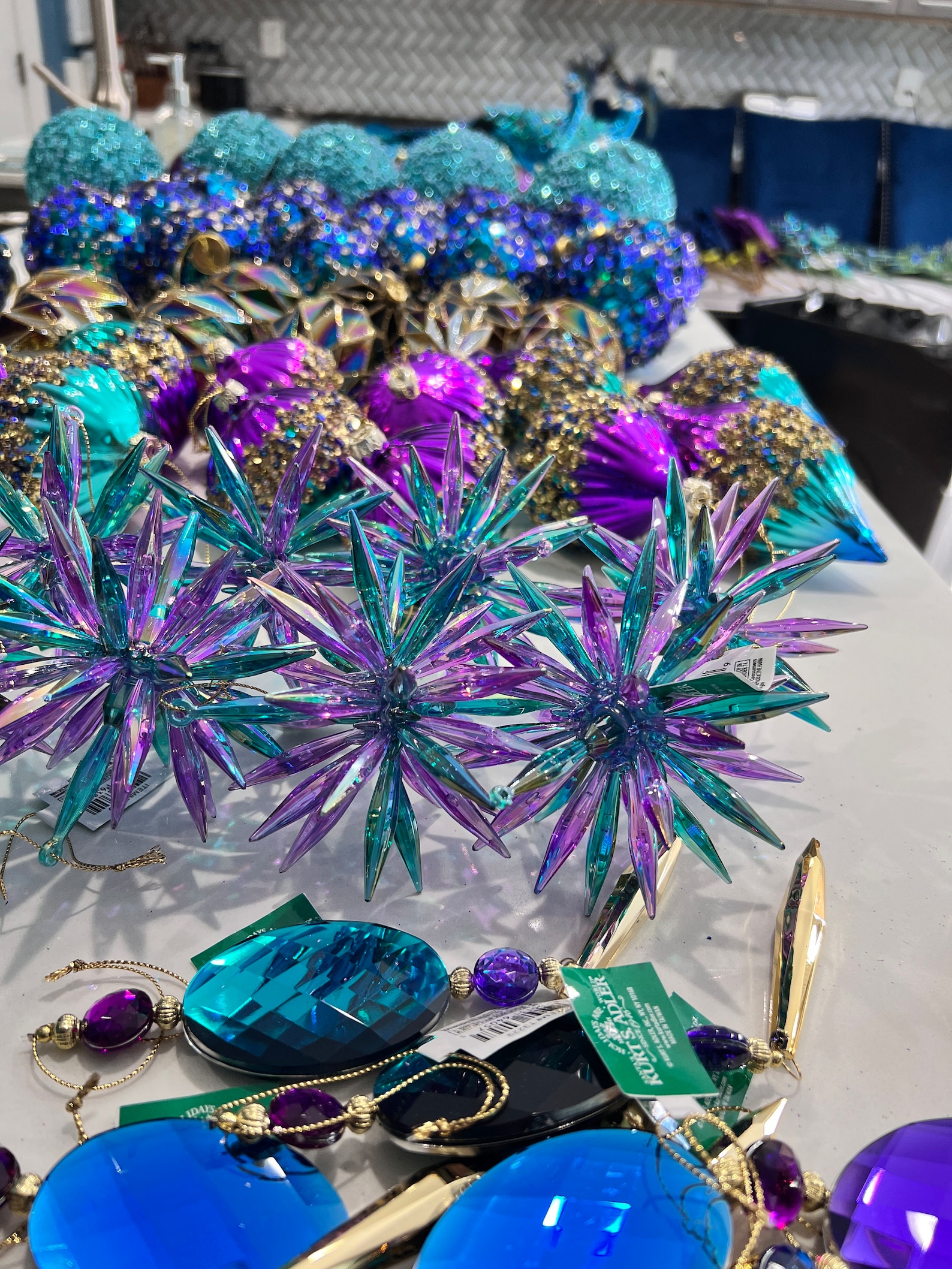 Peacock Christmas Tree Bundle Kit, Purple Blue Teal Green Tree Decor ...