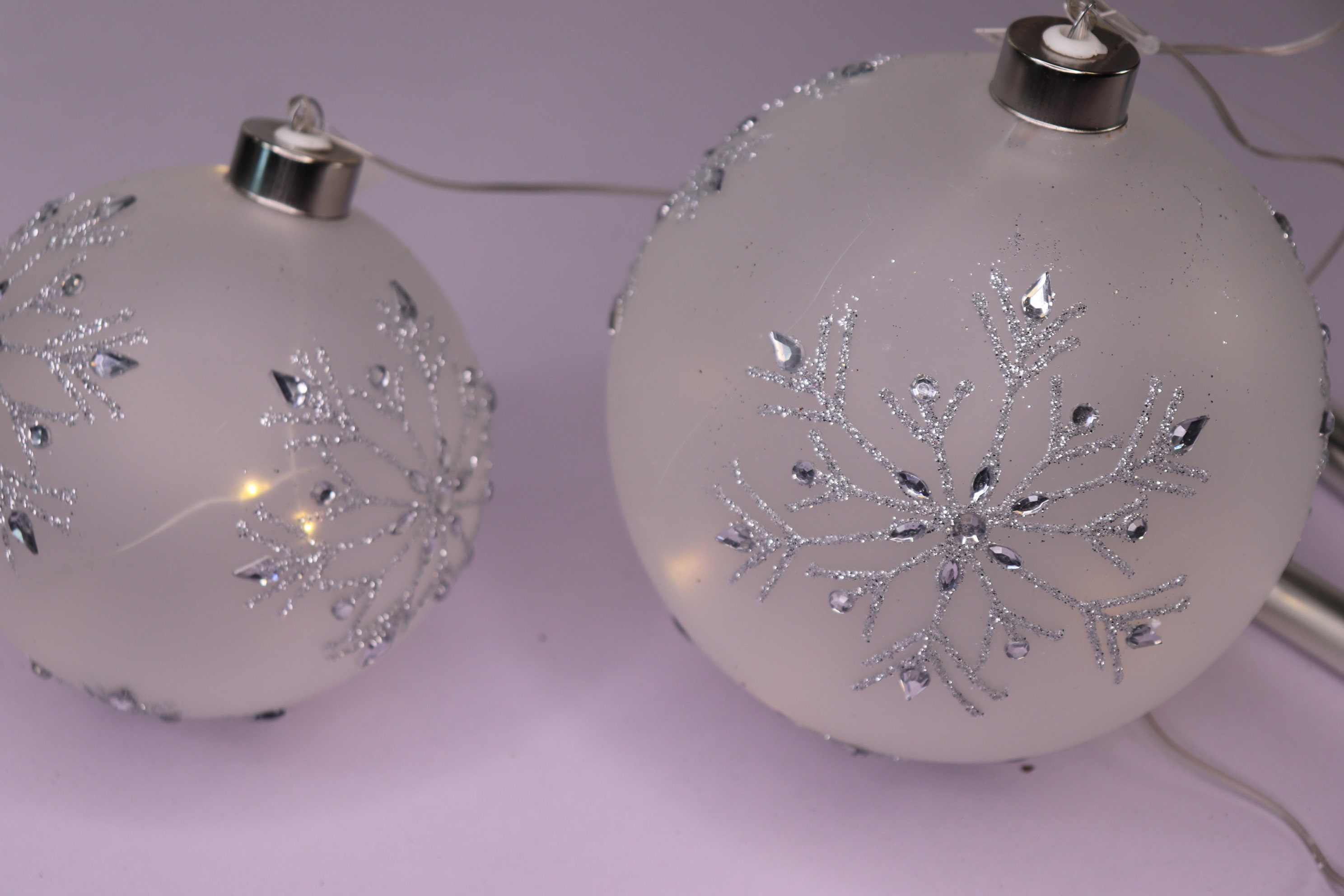 LED Snowflake Ball Ornament Set Christmas Tree Ball Craft - Etsy