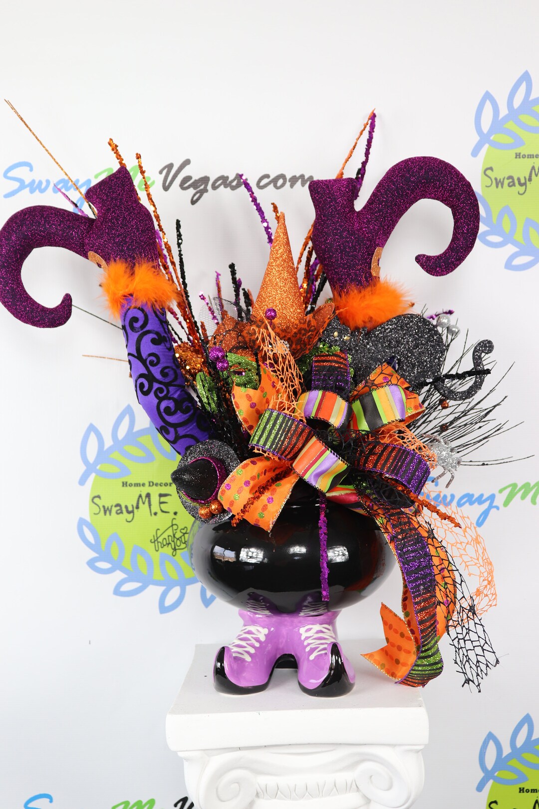 Halloween Centerpiece, Witch Cauldron, Table Decor, Foyer Decoration ...