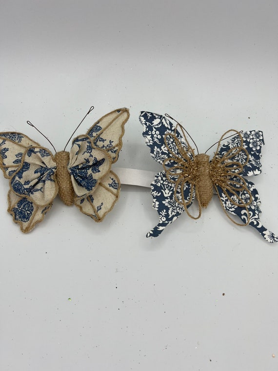 Fabric Toile Butterfly Set , Wreath Supply, Craft Supply, Floral Supply ...