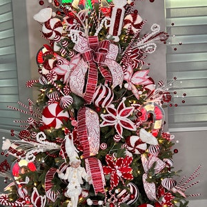 Candy Cane Christmas Tree Bundle Kit | Red & White Peppermint Holiday ...