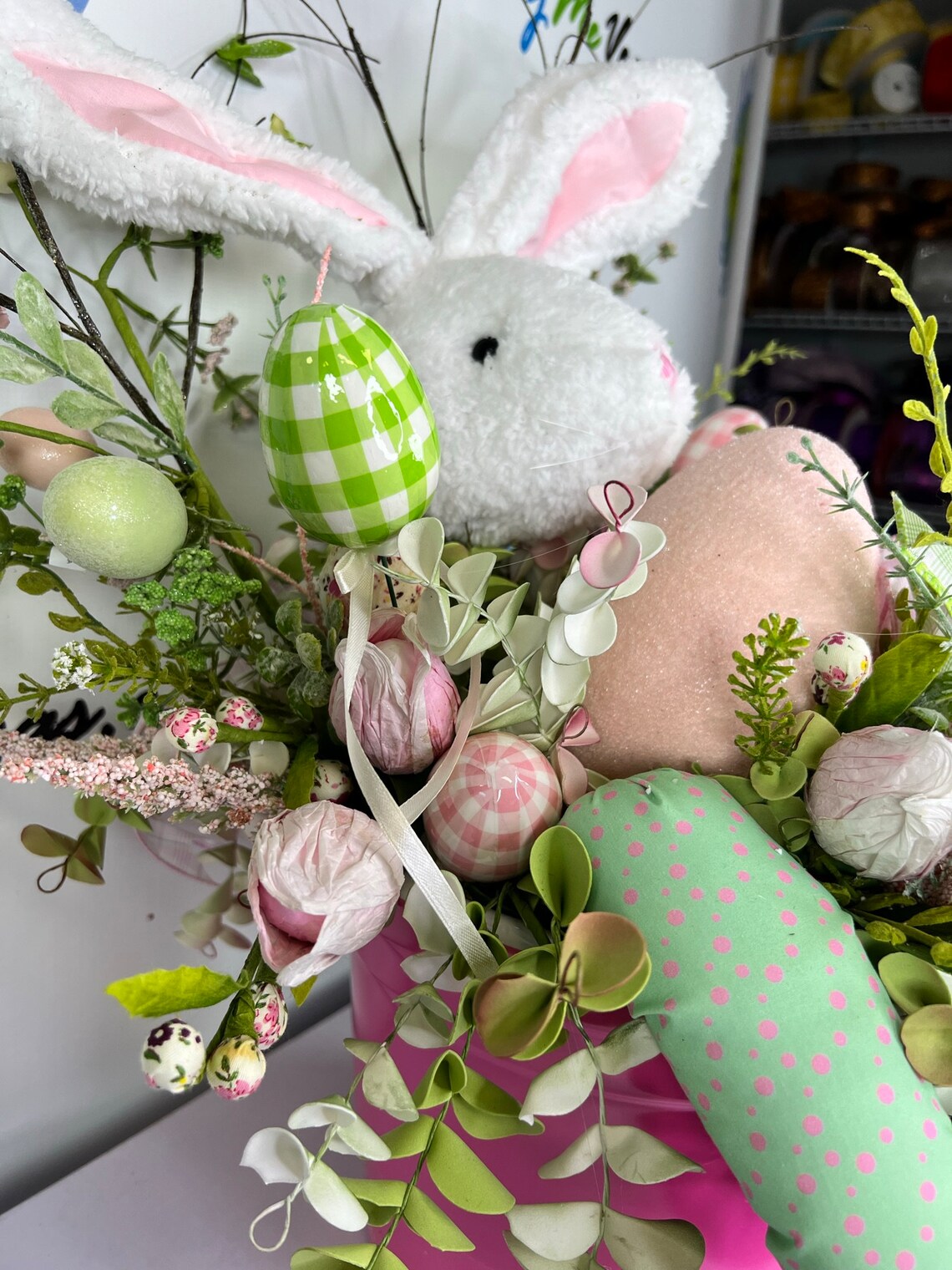 Easter Bunny Centerpiece Rabbit Floral Arrangement - Etsy