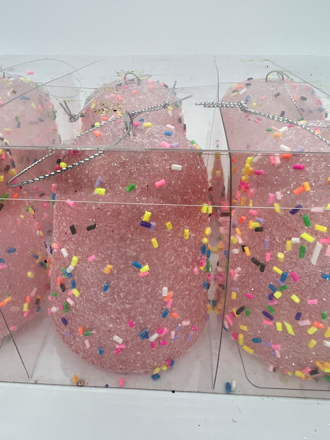 Pastel Pink Candy Sprinkles Gumdrop Ornaments Set , Christmas ...