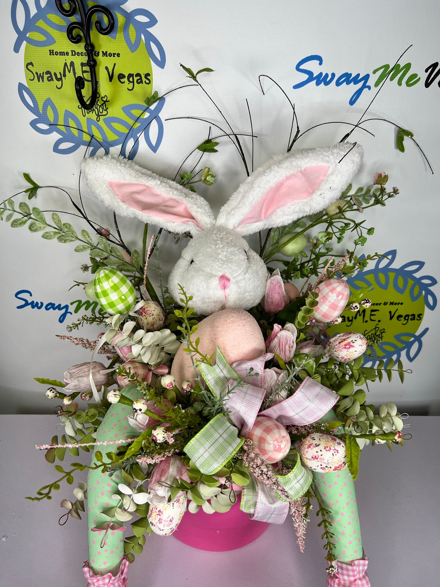 Easter Bunny Centerpiece Rabbit Floral Arrangement - Etsy