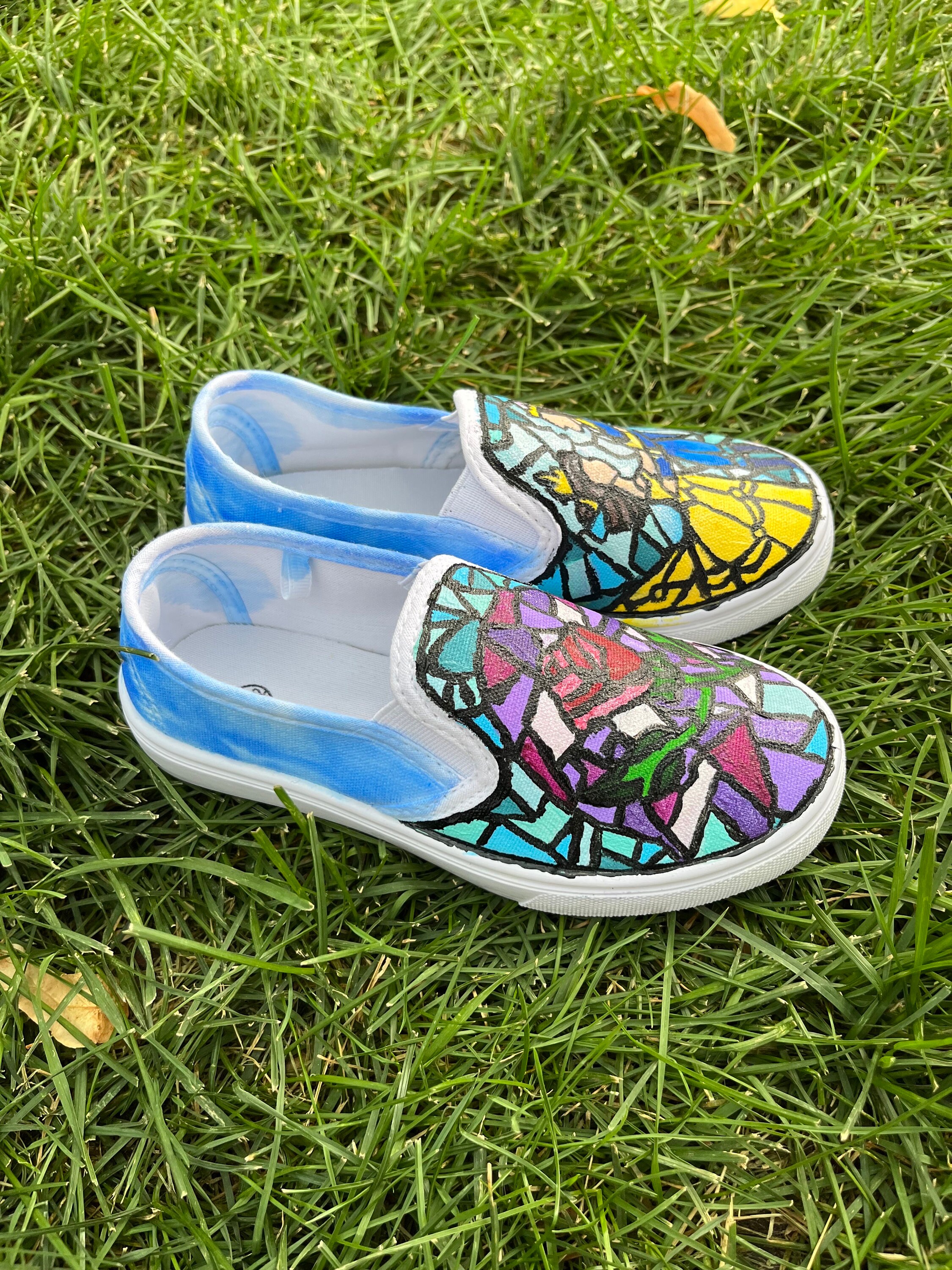 Beauty and the Beast Stain Glass Design Hand Painted Shoes - Etsy