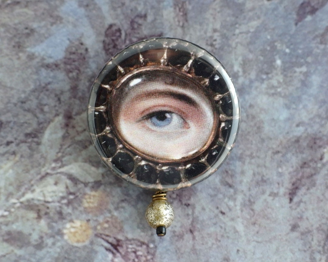 Unique Lovers Eye Art Button, Pinback With Eye, Miniature Vintage ...