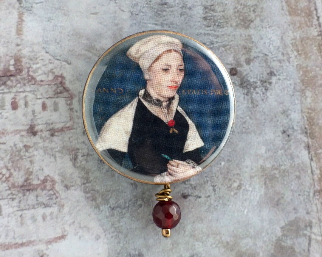 Jane Pemberton Historical Art Button, Miniature Portrait Pinback ...