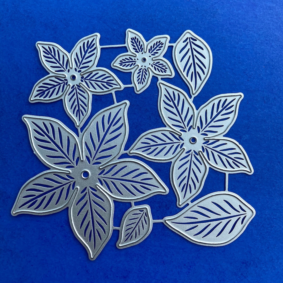 Matrice de découpe artisanale en métal, magnifique poinsettia, fleur de Noël - Etsy France