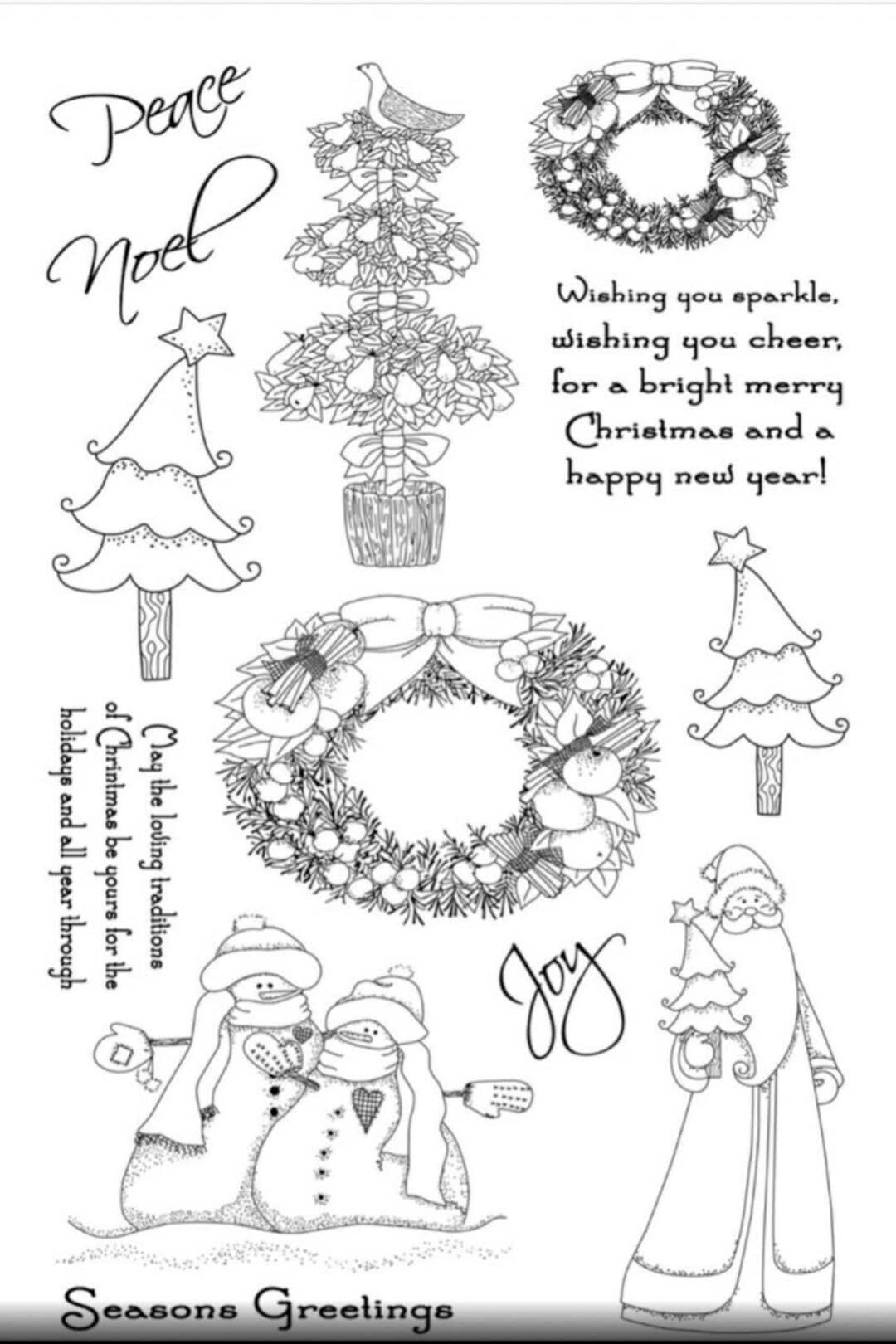 NEW ‘sparkle & Cheer’ Christmas Stamp Set - 12 Stamps - Etsy