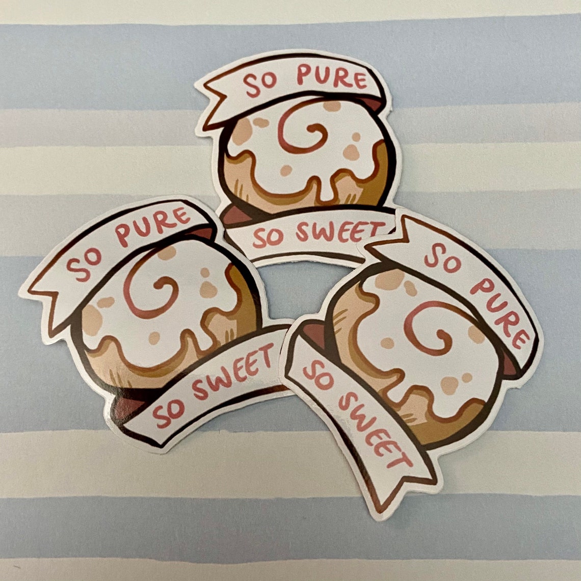 Set of 3 Cinnamon Roll Vinyl Stickers | Etsy
