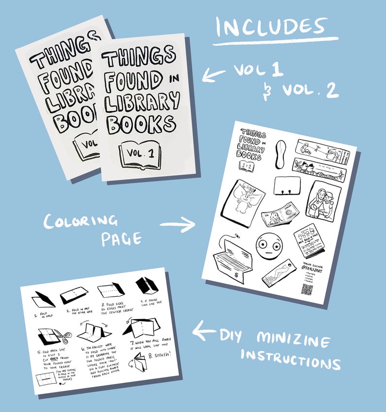 DIGITAL DOWNLOAD Vol 1 & 2: Things Found in Library Books Mini Zine - Etsy