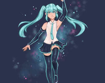 Hatsune Miku Square Art Print - Etsy