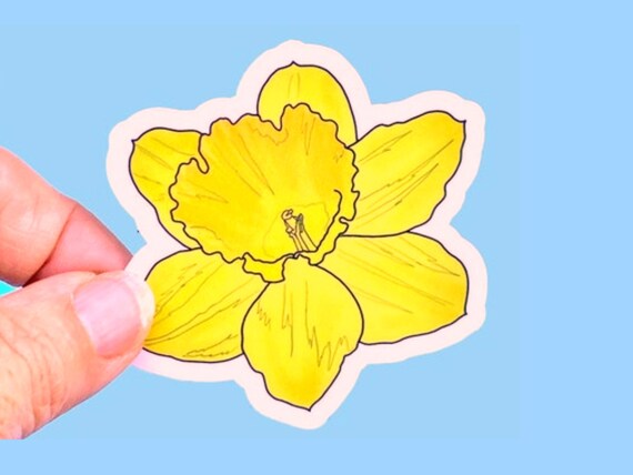 Daffodil Sticker Waterproof Vinyl Decal Laptop Sticker - Etsy