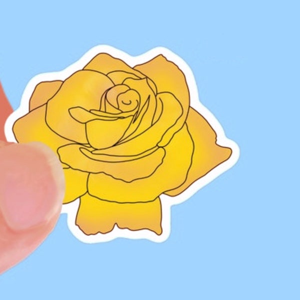 Yellow Rose Stickers - Etsy
