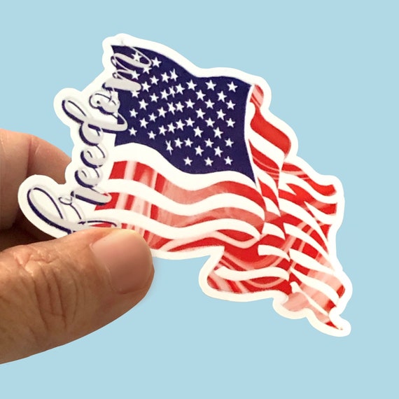 American Flag Freedom Sticker Waterproof Sticker Use for | Etsy