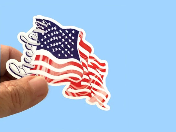 American Flag Freedom Sticker Waterproof Sticker Use for - Etsy