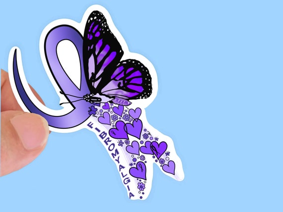 Fibromyalgia Awareness Ribbon Vinyl Waterproof Sticker - Etsy
