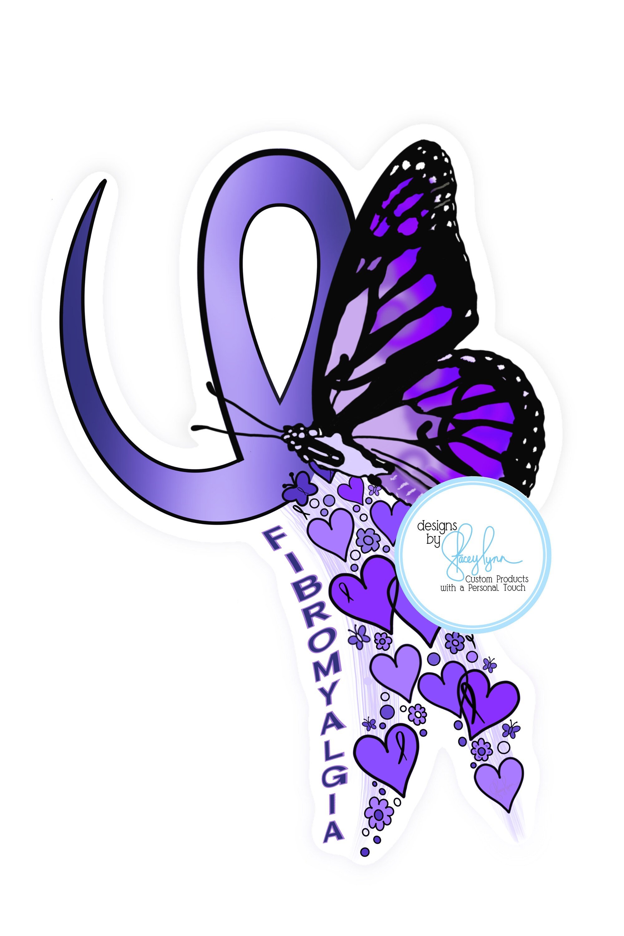 Fibromyalgia Awareness Ribbon Vinyl Waterproof Sticker - Etsy