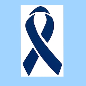Dark Blue Awareness Ribbon Vinyl Decal - Etsy