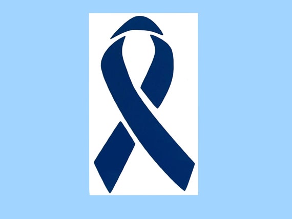 Dark Blue Awareness Ribbon Vinyl Decal - Etsy