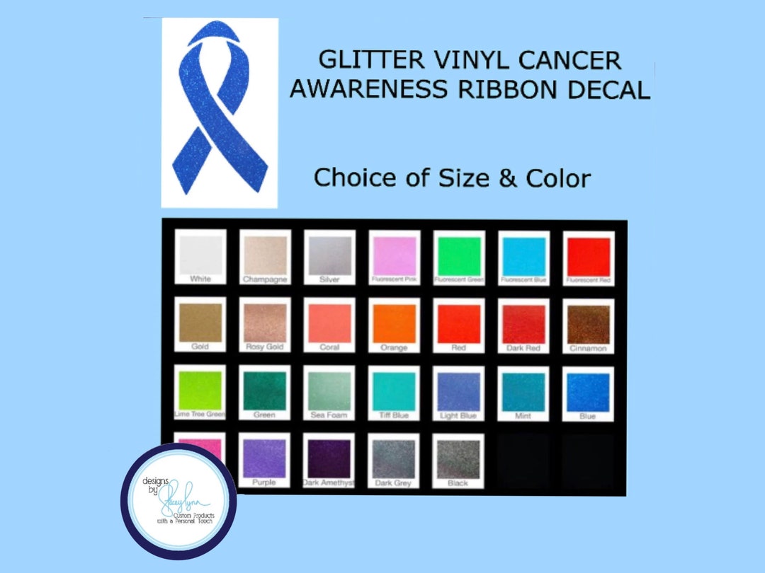 GLITTER Cancer Ribbon Decal Awareness Ribbon - Etsy