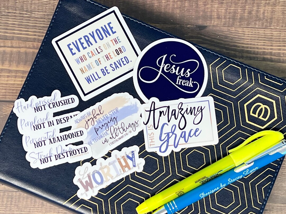 Christian Sticker Pack, Six Faith Stickers, Religious Decals, Bible ...