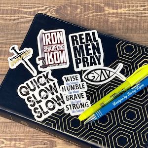 Christian Sticker Pack, Six Faith Stickers, Religious Decals, Bible ...