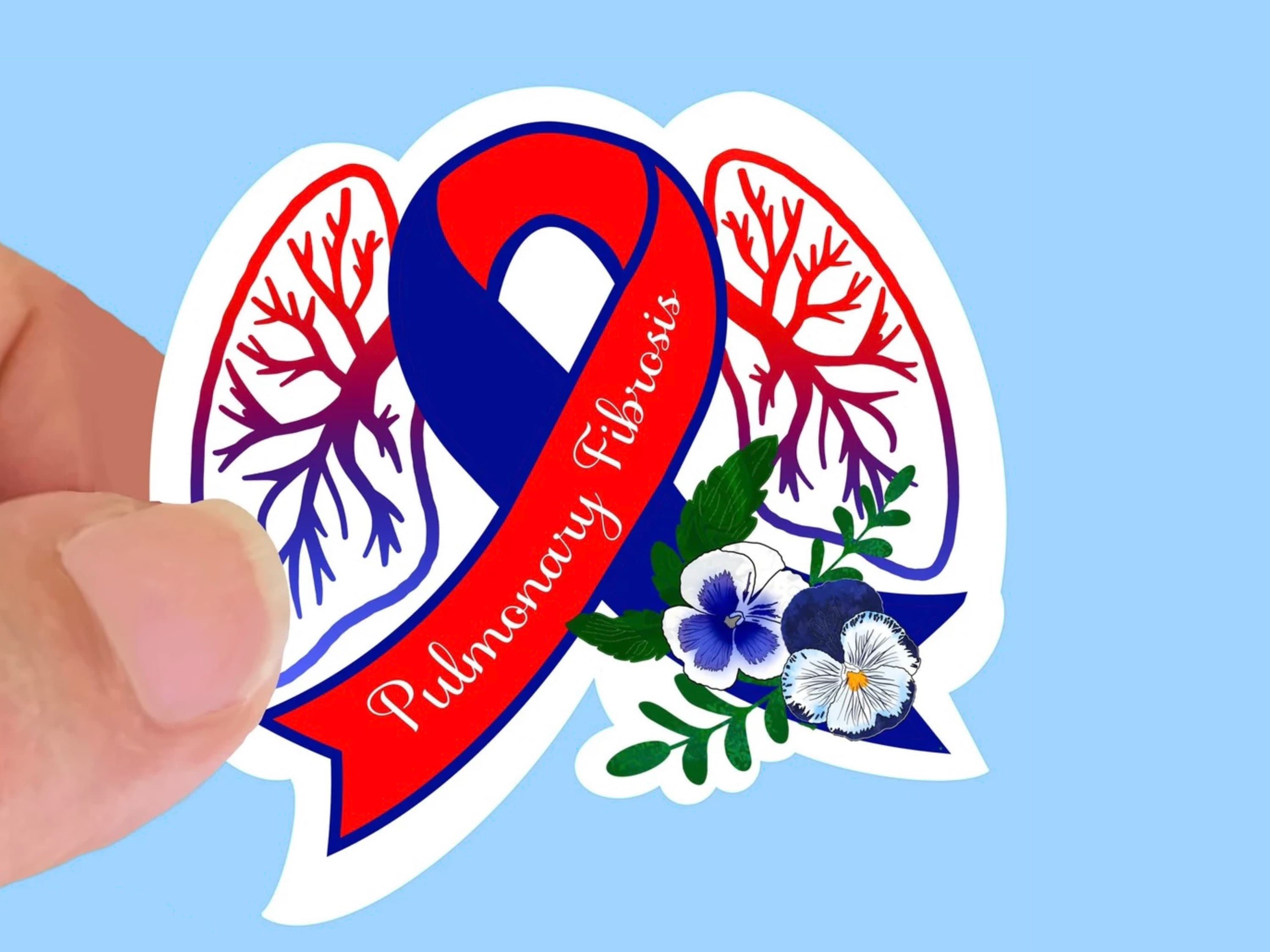 Pulmonary Fibrosis Awareness Ribbon Vinyl Waterproof Sticker | Etsy