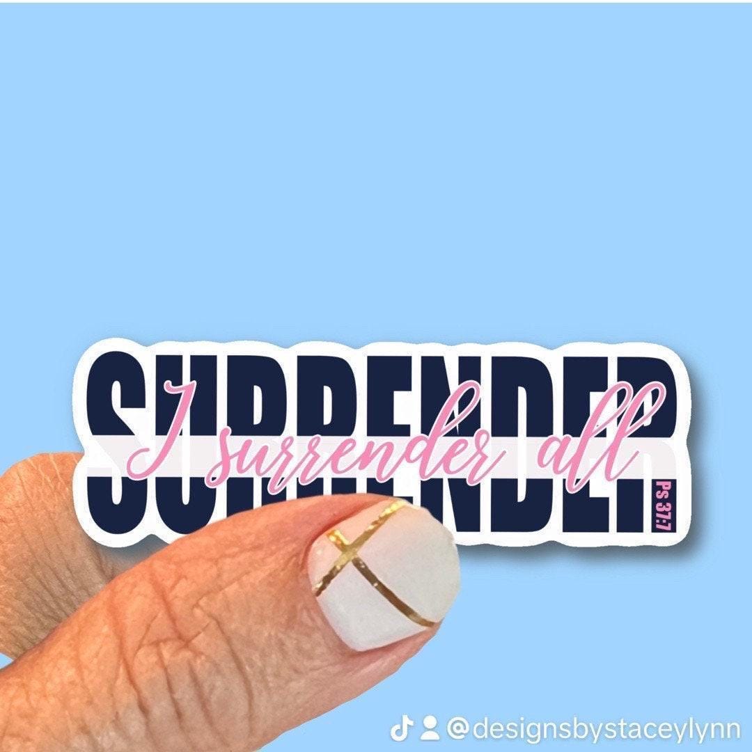 Surrender - I Surrender All - Navy & Pink - – Durable Vinyl Stickers ...