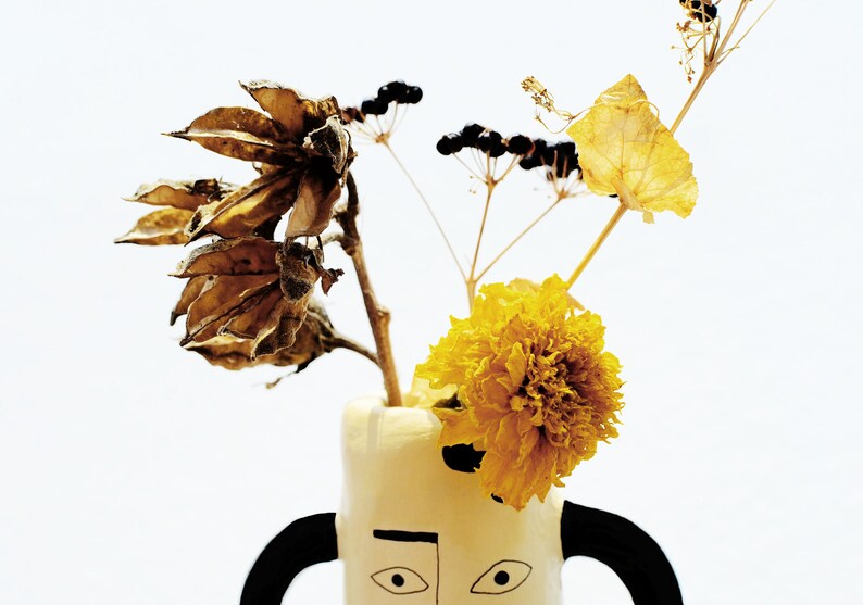Illustrative Ceramic Pieces,faces Vase,flower Pot,handmade Ceramics ...
