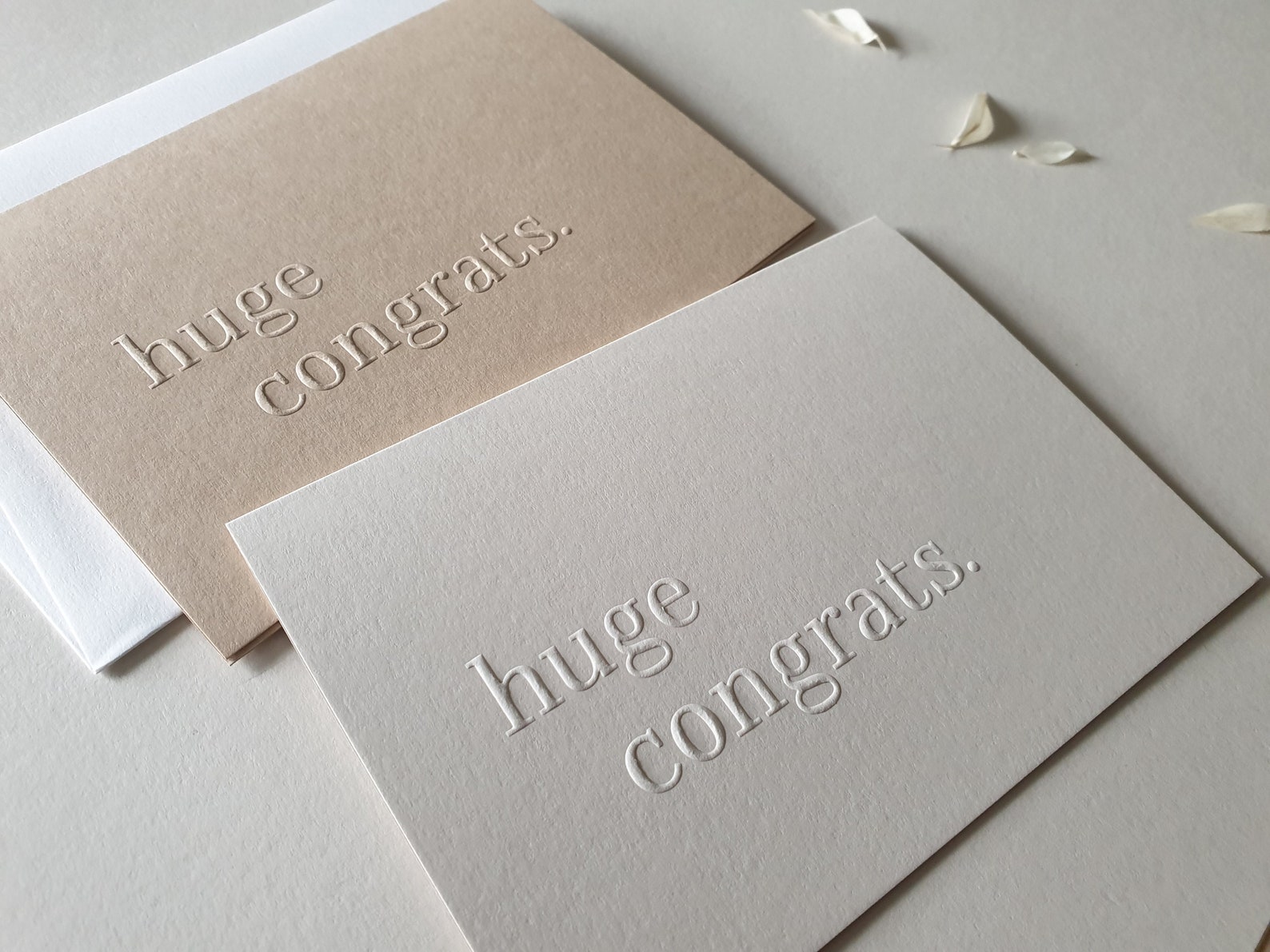 Congratulations Embossed Greeting Card, Modern and Minimal - Etsy