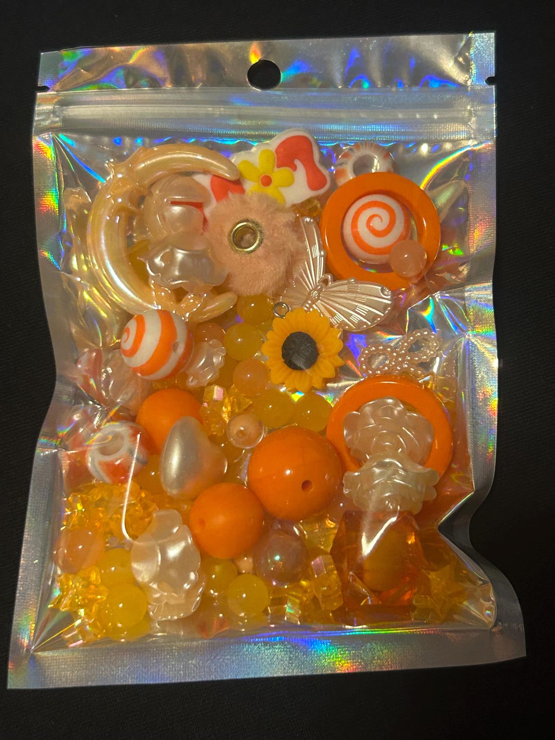 Orange Bead Soup Mix, 2mm to 10mm Beads, Bead Confetti, Glass Acrylic ...