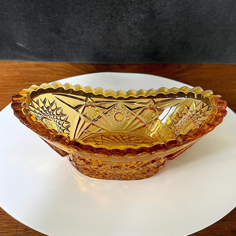 Amber Pressed Glass - Etsy