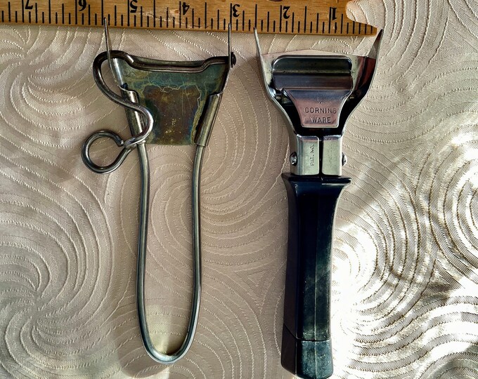 1950's-60's (2) Pan/pot Handles, (1) PYREX Handle, and (1) Corning Ware ...