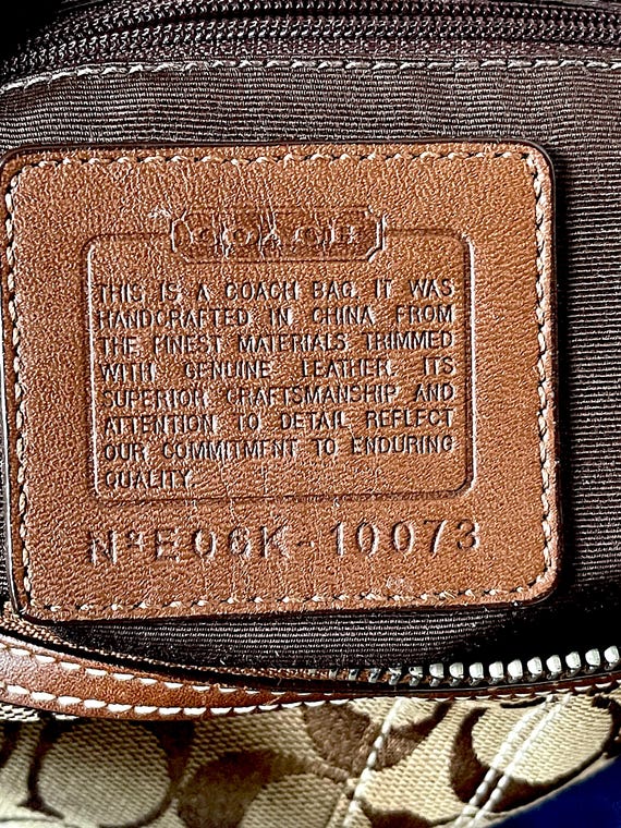 1990s-2000s COACH Signature Canvas Brown n Tan Cloth … - Gem