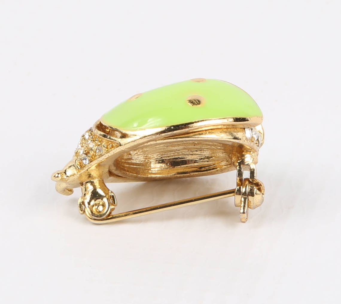 1980's Lady Bug Pin Dome Shaped Chartreuse Green Enamel - Etsy